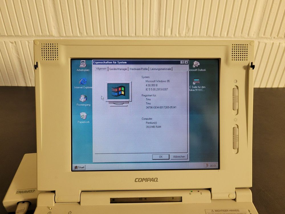 COMPAQ LTE 5000 Notebook Laptop Floppy Disk Windows 95, Word | Kaufen ...