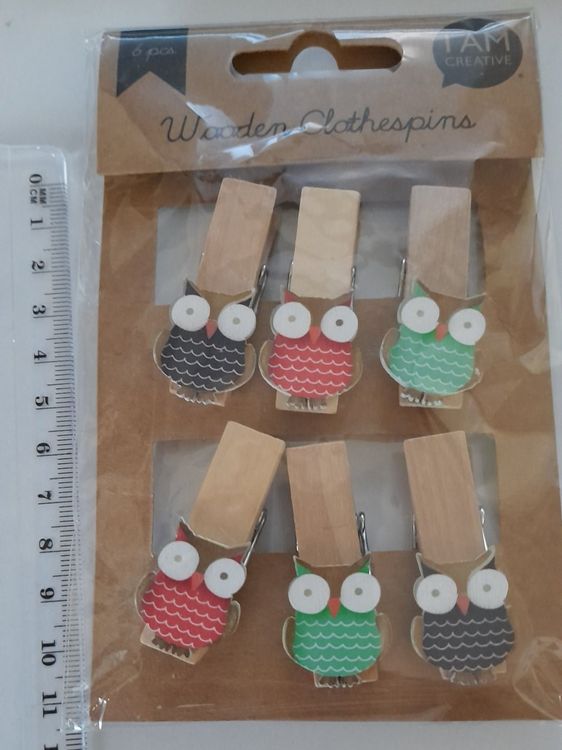Holzklammern Eulen 6 Stück | Kaufen auf Ricardo