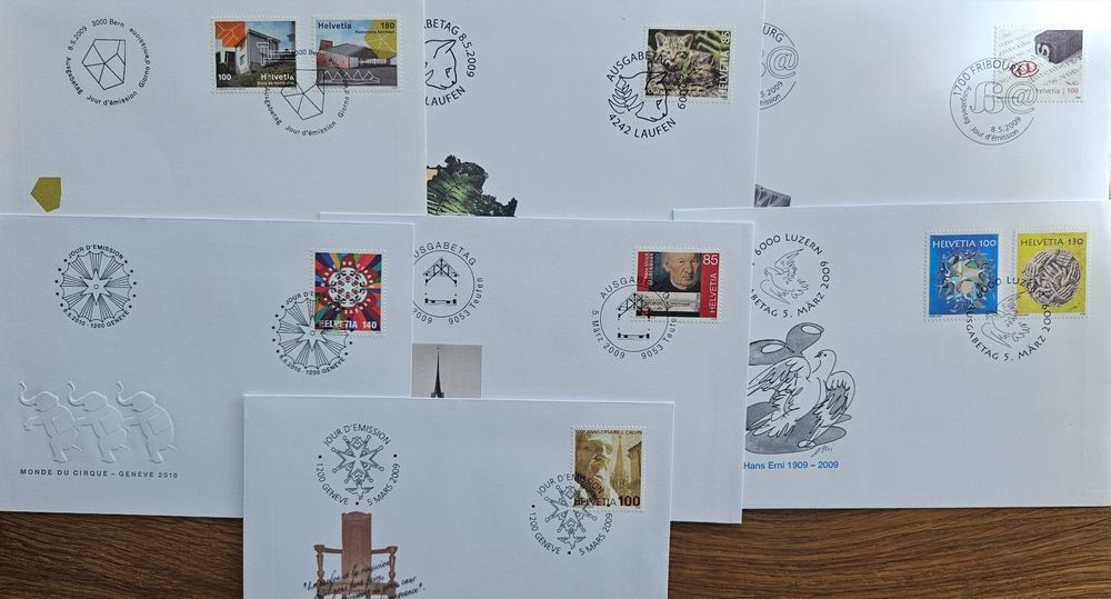 7 FDC 2009 - 2010 ab 3.-- (Neu (gemäss Beschreibung)) in Buttikon SZ für CHF 3 – mit Lieferung ...