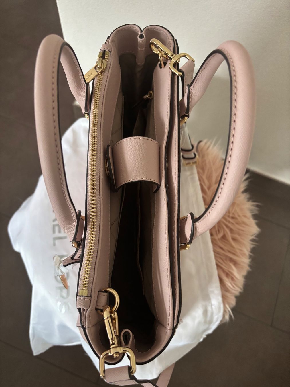 Sac Michael Kors Kellen en cuir rose poudré avec Étiquette (Neuf avec ...