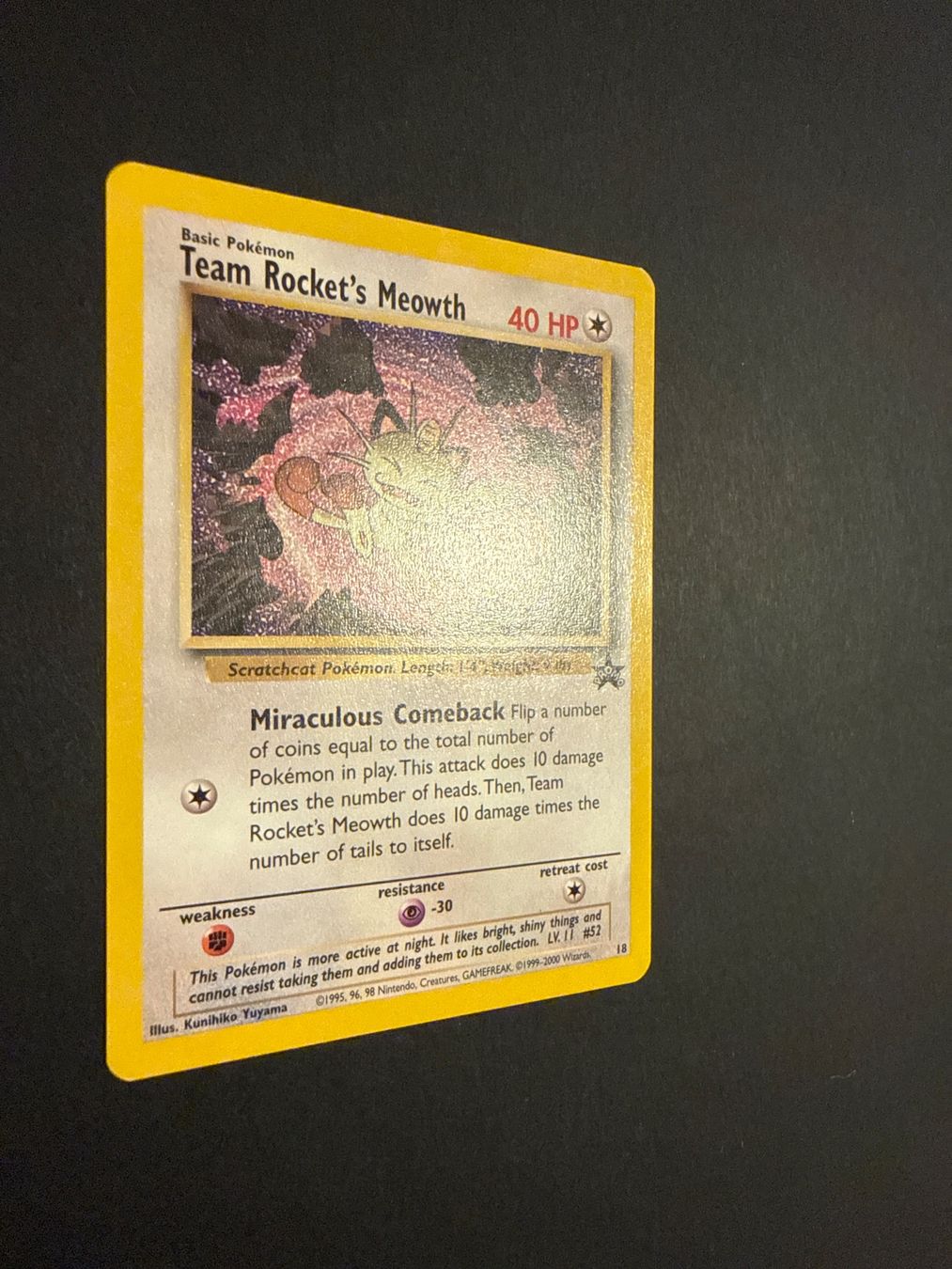 Pokemon Team Rocket's Meowth Black Star Promo 18 Vintage (Gebraucht) in ...