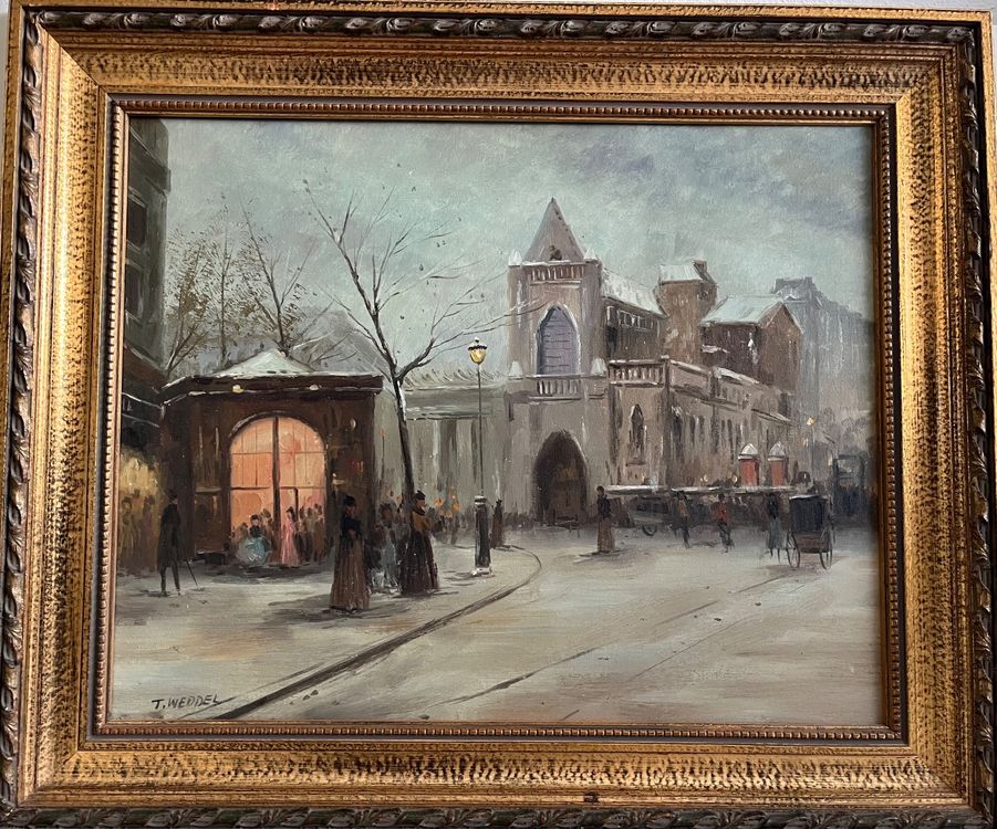 Abendliche Strassenszene Paris signiert T.Weddel (Gebraucht) in Eschen für CHF 130 – nur ...
