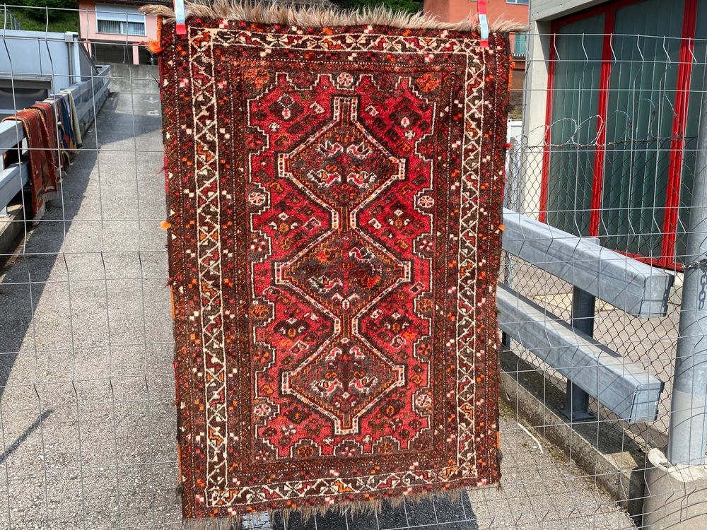 Shiraz 150x105cm alter Teppich persisch handgeknüpft Iran | Kaufen auf ...