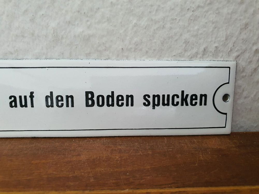 Emailschild Verboten spucken Bahn Zug Tram Emaille Schild (Neu (gemäss Beschreibung)) in ...