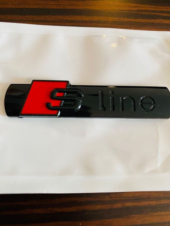 Audi S Line Emblem, Schriftzug, Logo NEU in Rot/Schwarz (Neu und ...
