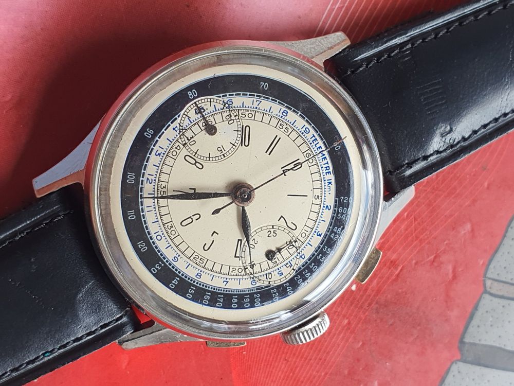 705 Landeron Cal 39 Jumbo Chronograph Telemetre Top (Gebraucht) in Muri ...
