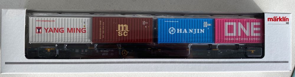 Märklin Doppelcontainerwagen Sggrss 47813 MFD Rail Rotkreuz (Neu und ...