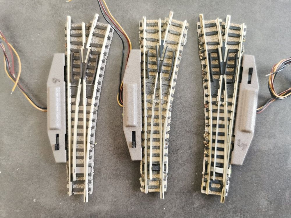 Konvolut/Set 3 elektrische Weichen Fleischmann 15° Spur n #2 | Kaufen ...