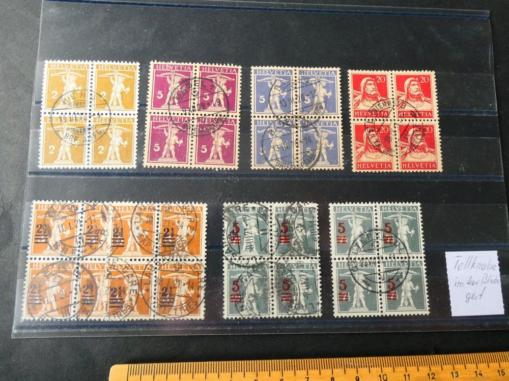 Tellknabe/Tellbrustbild, Konvolut Vierer-Blocks | Kaufen auf Ricardo