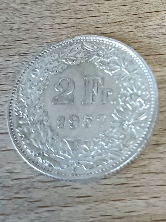 2 Franken Silber Münze 1957, 10: Gramm. (Gebraucht) in Däniken SO für CHF 6 – mit Lieferung auf ...