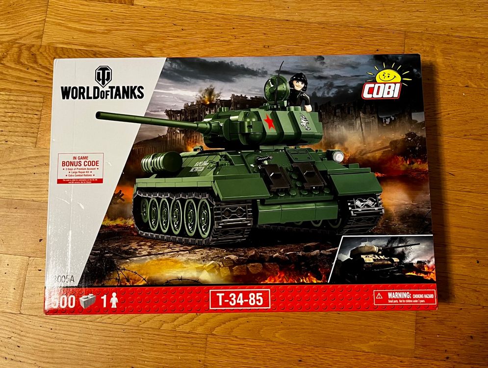Cobi T-34/85 Set-Nr. 3005A inkl. WoT Bonuscode *neu & OVP!* (Neu und ...