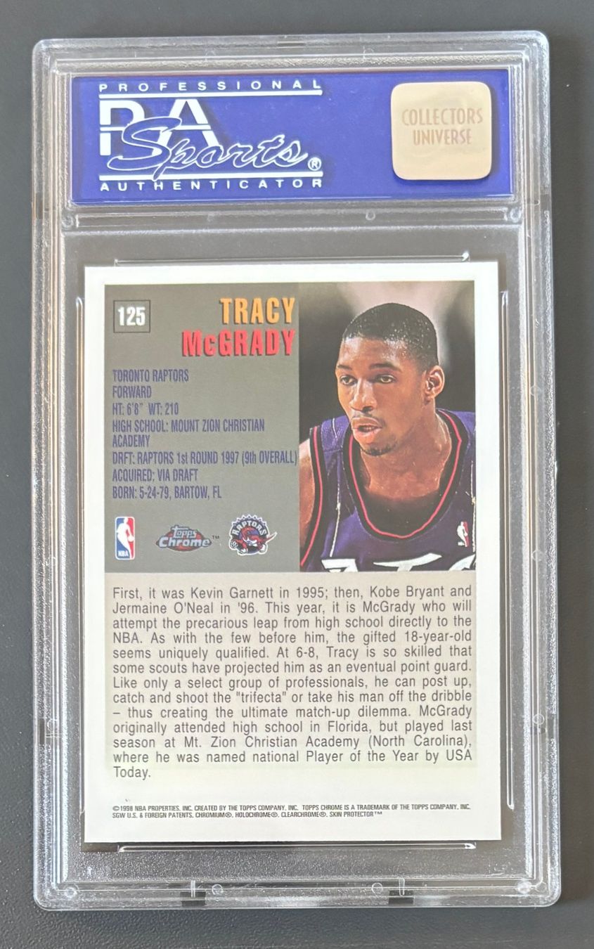NBA Tracy Mcgrady T-Mac RC 1997-98 Topps Chrome Rookie PSA 9 (Neu ...