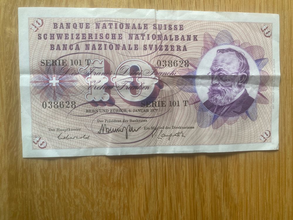 alte 10 Franken Note (Gebraucht) in Gais für CHF 3 – mit Lieferung auf Ricardo kaufen