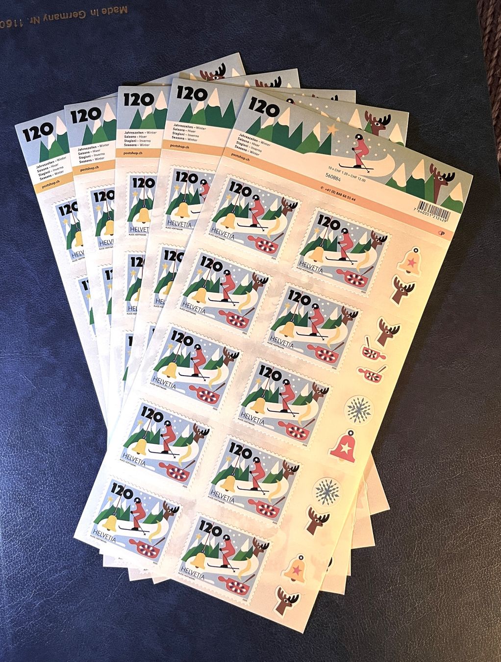 5x Feuille Suisse hiver 2025, Neuf / 60.- facial (Neuf (Voir ...