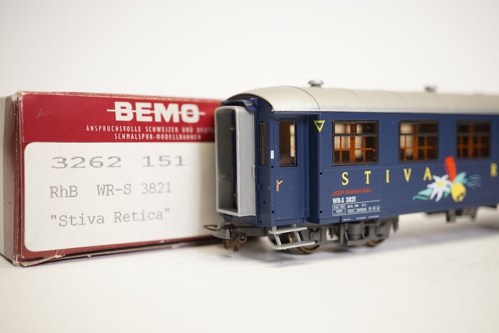 4∑ Bemo 3262 151 RhB Salonwagen Stiva Retica WR-S 3821 (Gebraucht) in ...