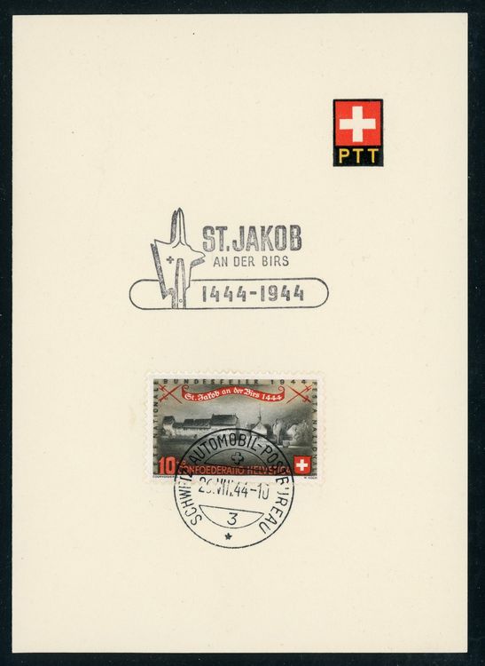 PTT Faltblatt: B23 Pro Patria mit SSt. A.344, 1944 (Gebraucht) in für ...