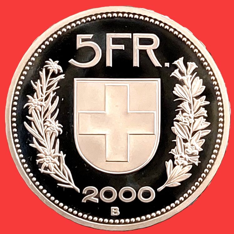 5 Franken 2000 pp / aus Münzsatz / in einer Münzkapsel (Neu (gemäss Beschreibung)) in Arch für ...