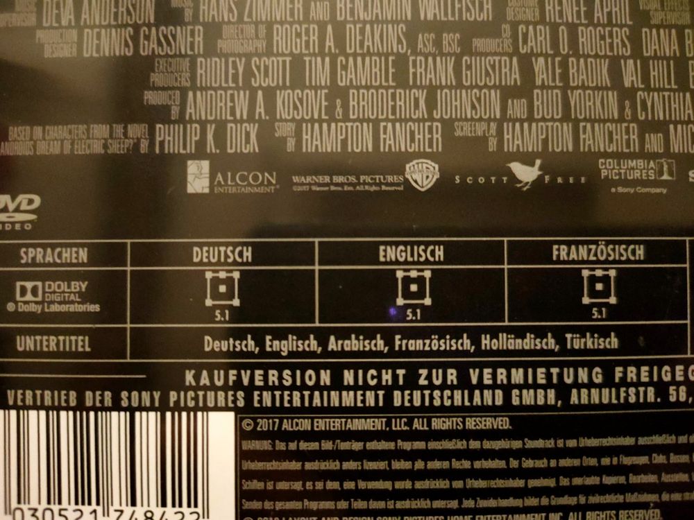 DVD BLADE RUNNER 2045 (Gebraucht) in Grenchen für CHF 1.5 – mit ...
