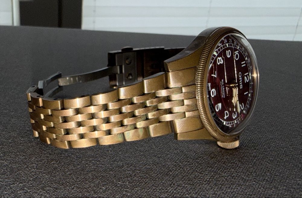 Oris Big Crown Bronze Pointer Date bordeaux / rot im Fullset (Gebraucht ...