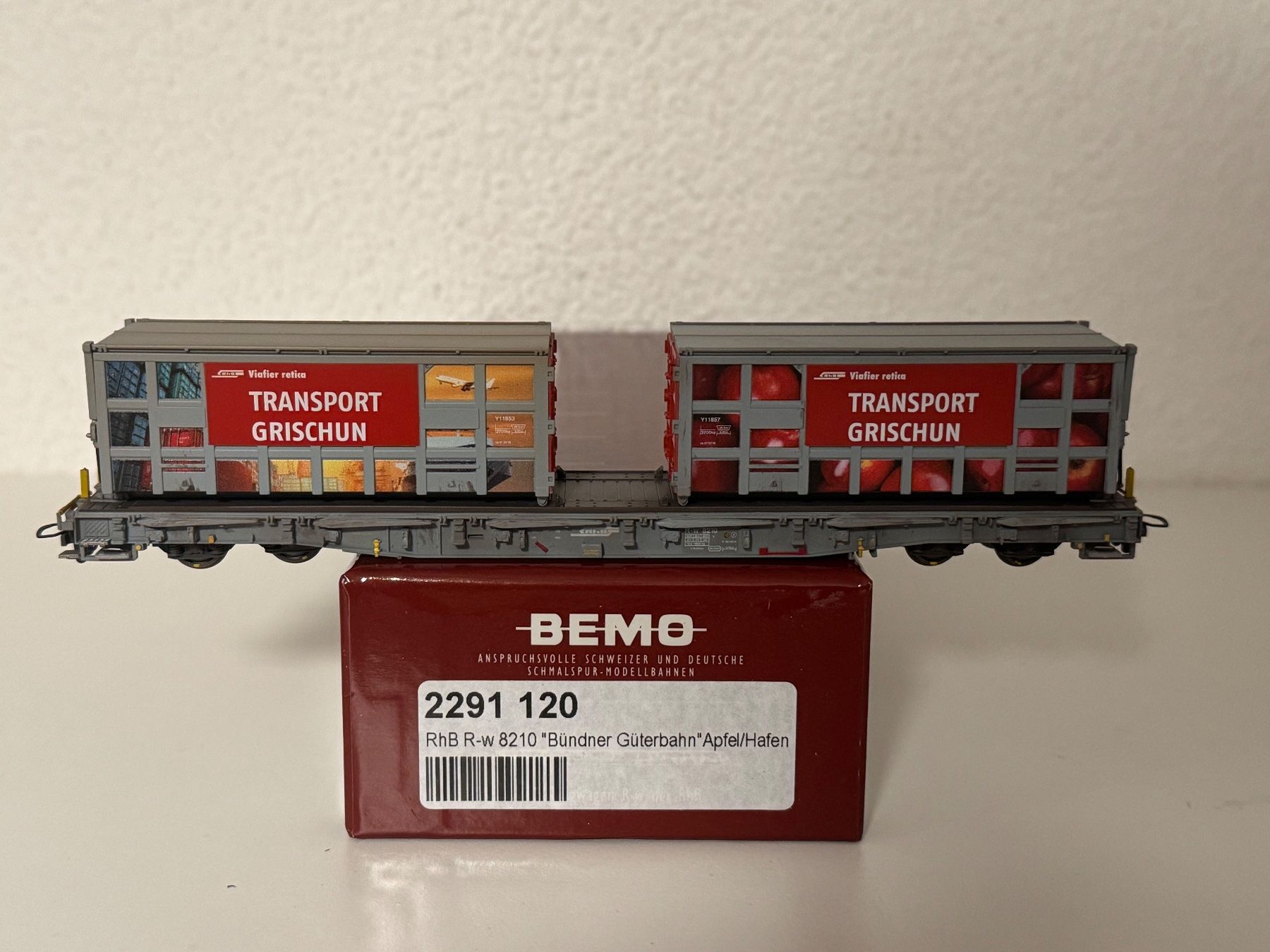 Bemo H0m R-w 8210 Bündner Güterbahn Apfel Pirovino Finish (Neu (gemäss ...