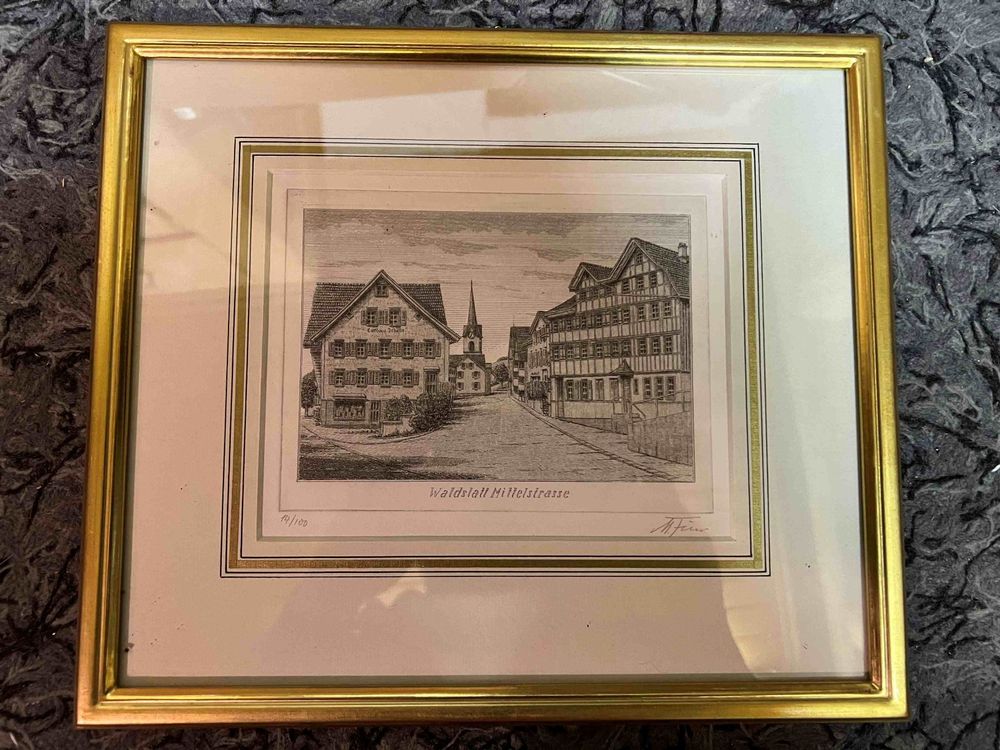 Kupferstich "Waldstatt-Mittelstrasse" (M.Fürer) (Gebraucht) in Herisau für CHF 21 – mit ...