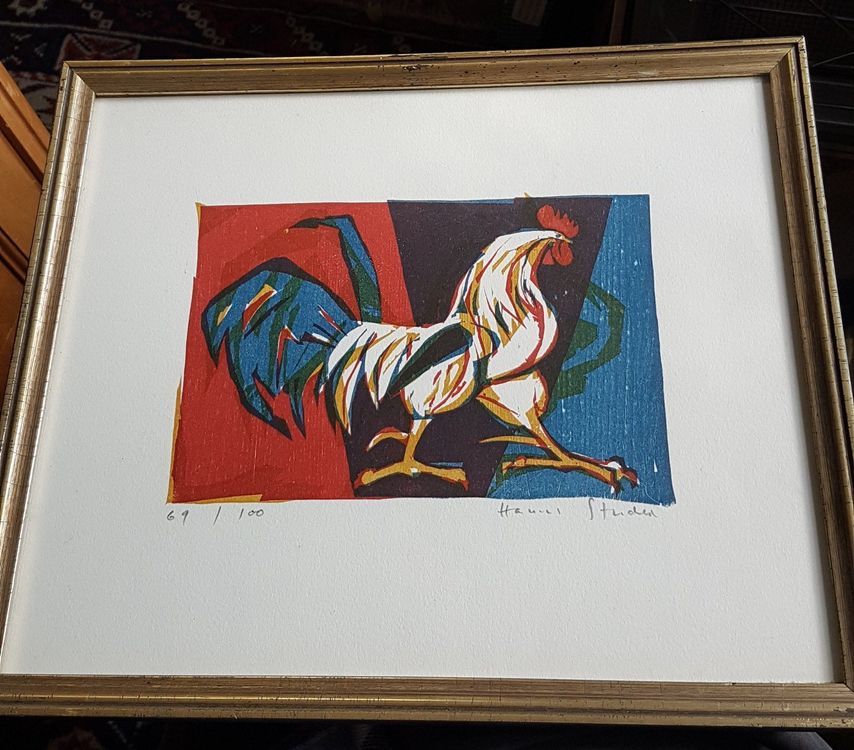 Hans studer litho sign 69/100 Hahn | Kaufen auf Ricardo