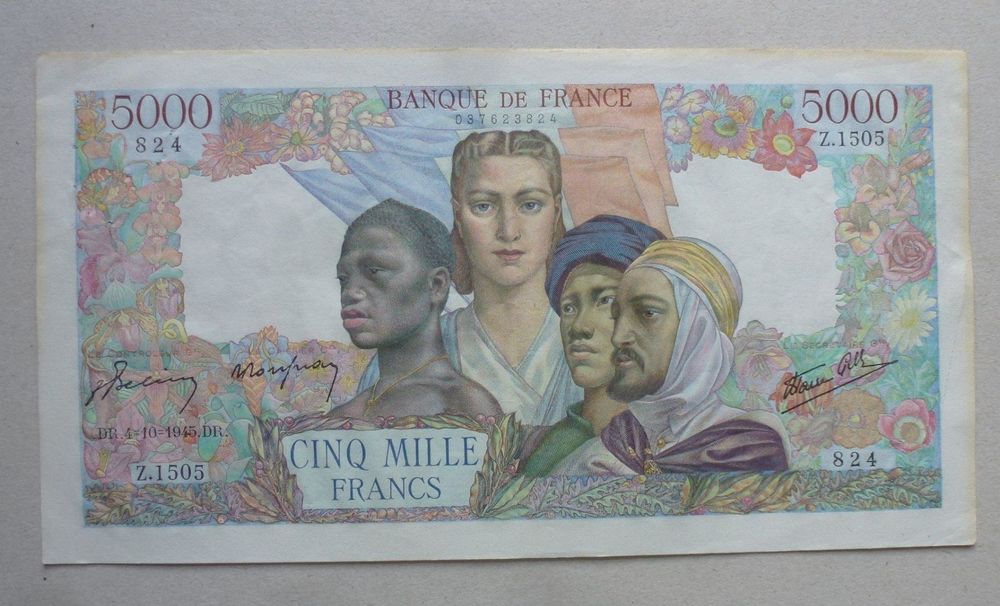 Frankreich ++ 5000.- Francs 1945 (Gebraucht) in Walkringen für CHF 89 ...