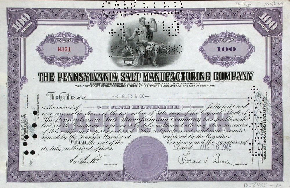 1945: Pennsylvania Salt Manufacturing Co (Gebraucht) in Solothurn für ...