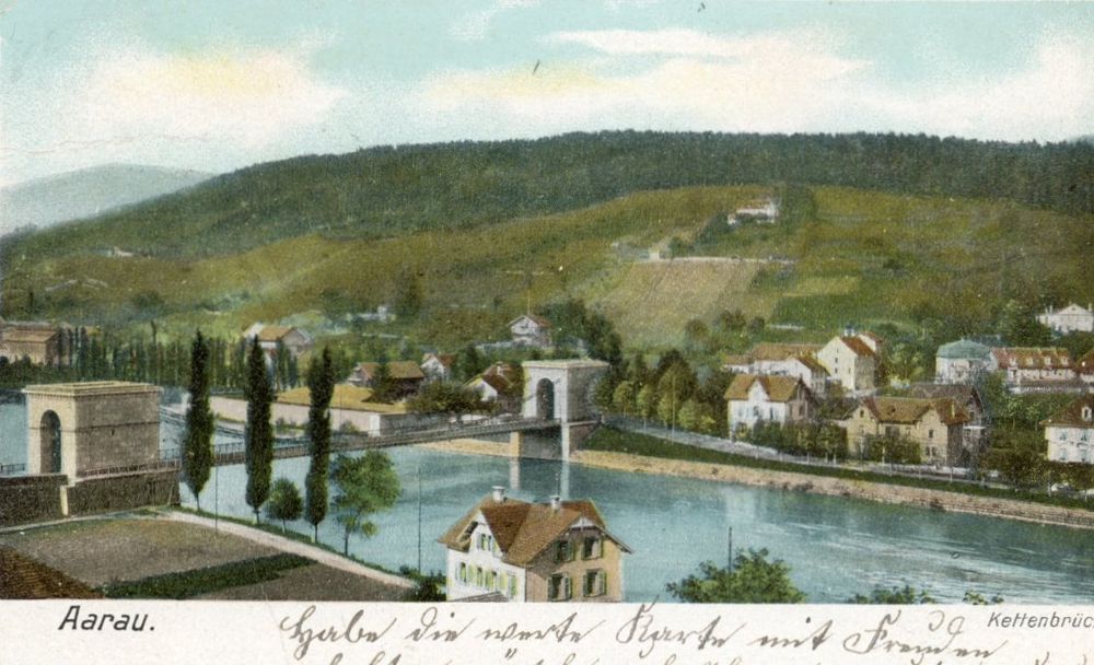 Aarau AG mit Kettenbrücke um 1906 | Kaufen auf Ricardo