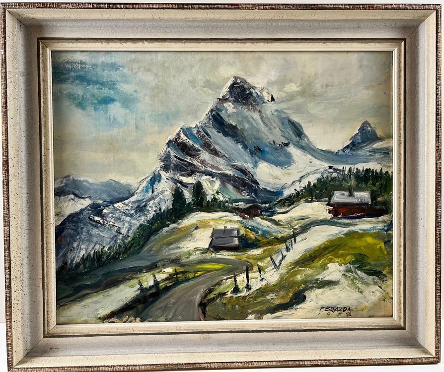 Alte Berglandschaft Gemälde Signiert. | Kaufen auf Ricardo