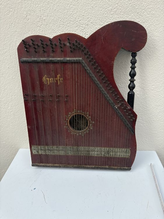 Antike Zither, Harfe, Saloninstrument, ca. 1900er Jahre. (Gebraucht) in ...