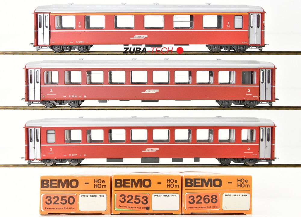 Bemo 3x Personenwagen der RhB, H0m GS mit OVP | Kaufen auf Ricardo