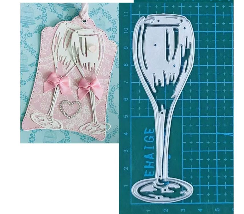 Neue Stanzschablone Champagner-Glas, Sektglas | Kaufen auf Ricardo
