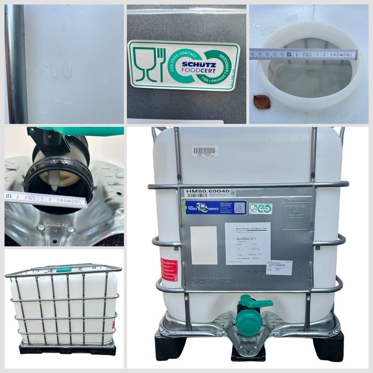 600-Liter-IBC-Tank – Lebensmittelqualität – neuwertig (Neu (gemäss ...