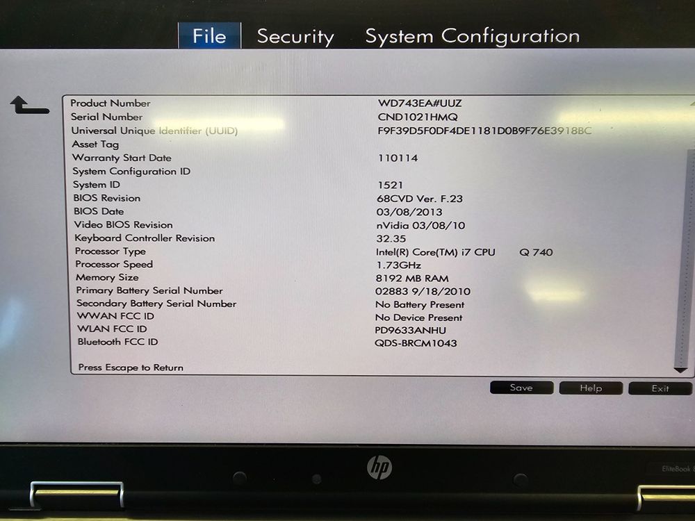 HP EliteBook 8540w/i7 Q740/8GB/Ohne HDD (Gebraucht) in Niederdorf für CHF 99 – mit Lieferung auf ...