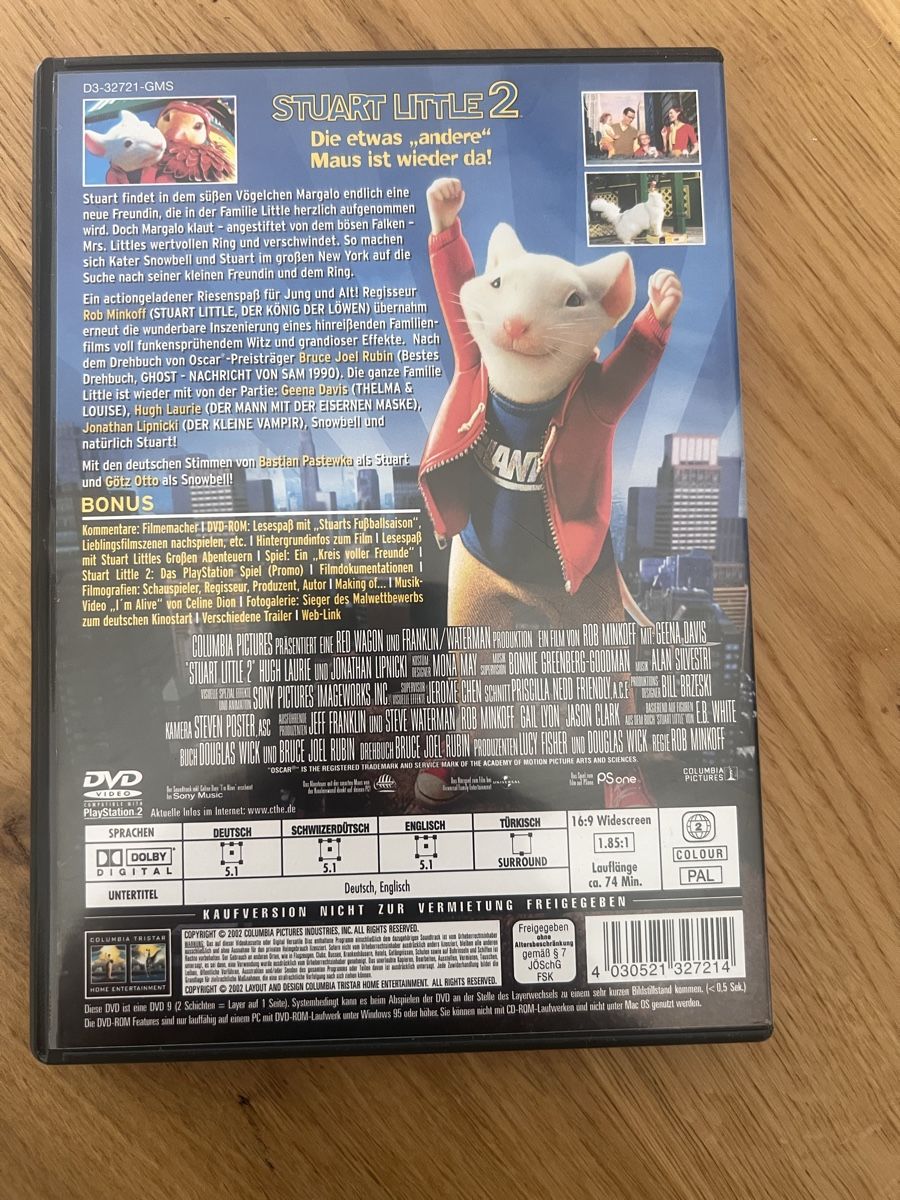 Stuart Little 2 DVD (2002) (Gebraucht) in Fischbach-Göslikon für CHF 1. ...