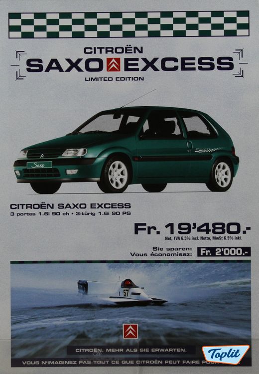NEUWAGEN FLYER - CITROEN SAXO EXCESS LIMITED EDITION - 1996 | Kaufen ...