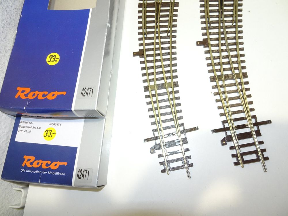 2 Roco Weichen Bogenweichen Rechtsabbieger HO 42471 (Neu (gemäss Beschreibung)) in Luzern für ...
