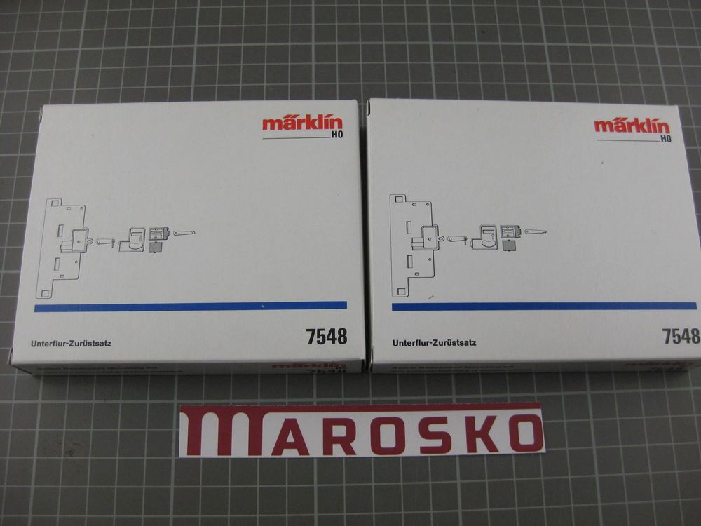 2x Märklin 7548, Unterflur-Zurüstsatz, mit OVP, für 2x2 Weic (Neu und ...