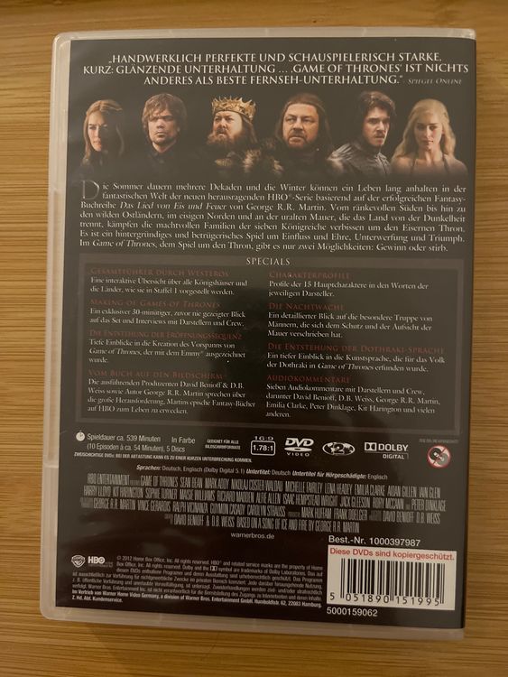 Game of Thrones - Staffel 1, DVD (Neu (gemäss Beschreibung)) in Sierre für CHF 3.95 – mit ...