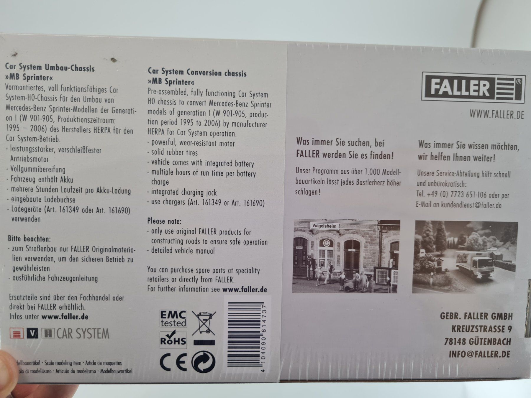 FALLER 161473 Umbau-Chassis MB Sprinter Car System H0 1:87 (Neu (gemäss ...