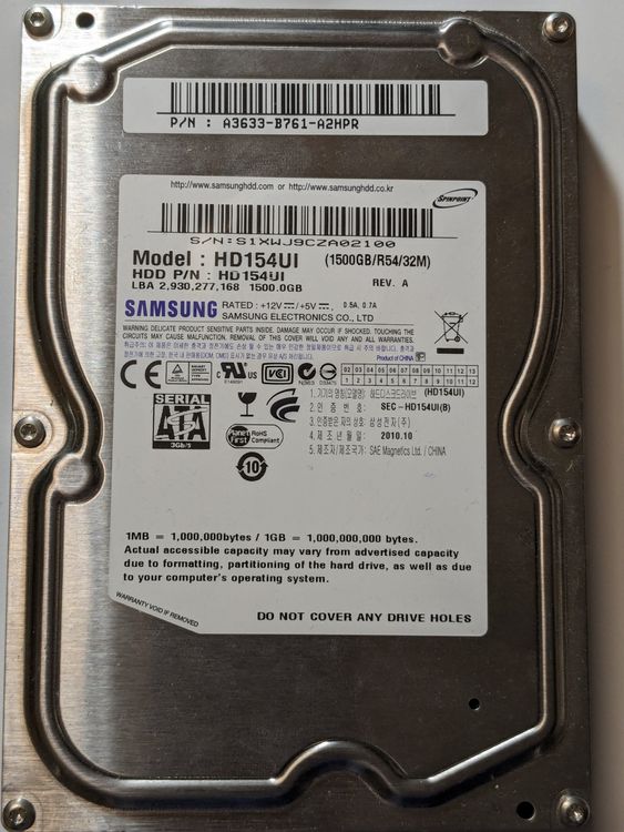 Samsung HDD 1.5TB | Kaufen auf Ricardo