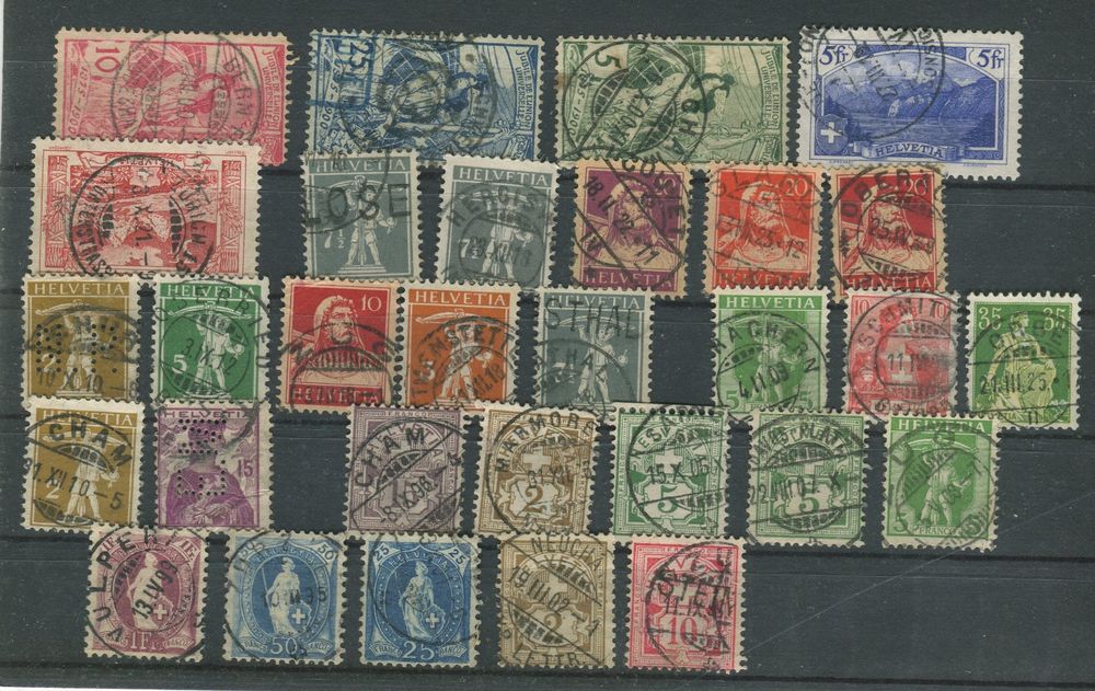 CH Phila Lot ab StehH UPU KrWz Perfin Einzeiler Vollstempel (Gebraucht) in Zug für CHF 1 – mit ...
