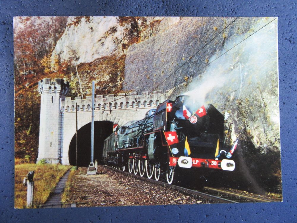 VALLORBE TUNNEL MT.D'OR DAMPFLOC SNCF 214P30 MOUNTAIN 1947 (Gebraucht ...
