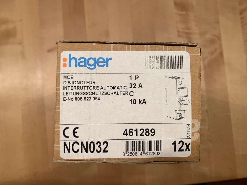 Hager Leitungsschutzschalter MCB 32A 1P C 10kA (Neu und ...