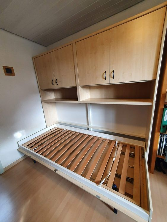 Klappbett, Schrankbett, Raumsparbett (Matratzenmass 90x200) | Kaufen auf Ricardo