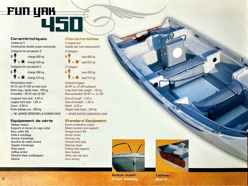 Bateau Fun Yak 450, idéal pour la pêche et les balades! (D'occasion) à ...