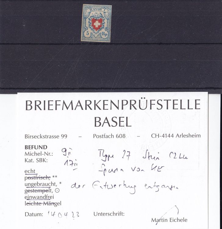 Rayon 17II neuf * - Attest. SBK 800.- | Kaufen auf Ricardo