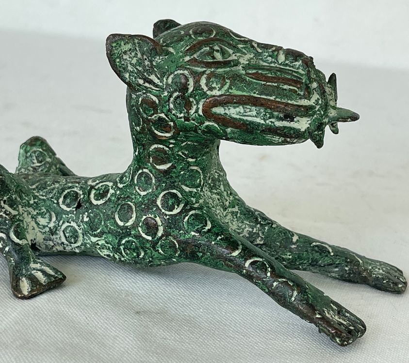 feiner alter Leopard Bronze Benin 16 cm x 7,5 cm | Kaufen auf Ricardo