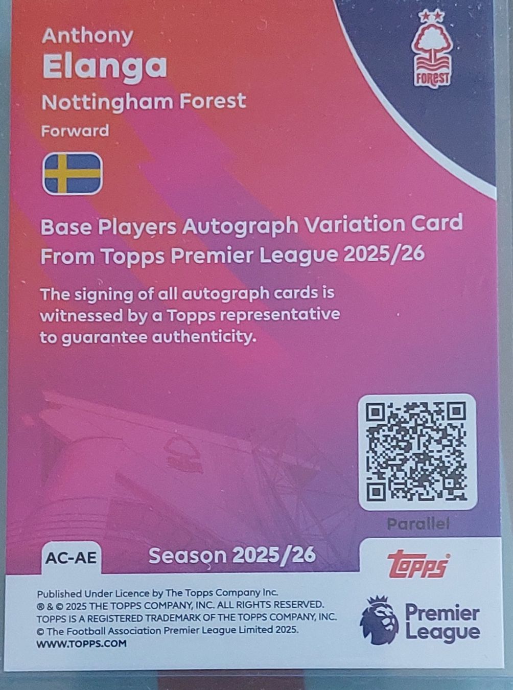 Topps Premier 2026 Nummeriert Autogramm /99 Anthony Elanaga (Neu ...
